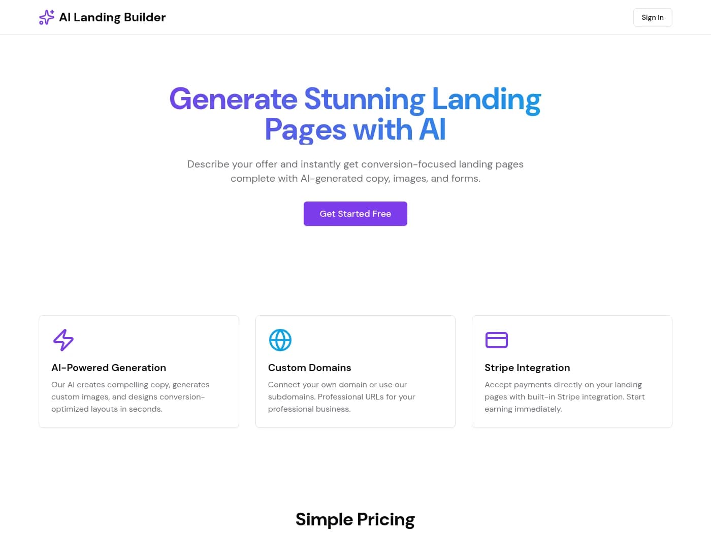 AI Landing Page Maker