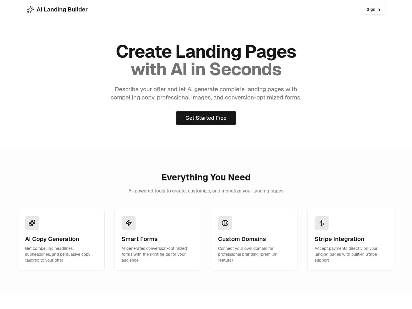 AI Landing Page Builder