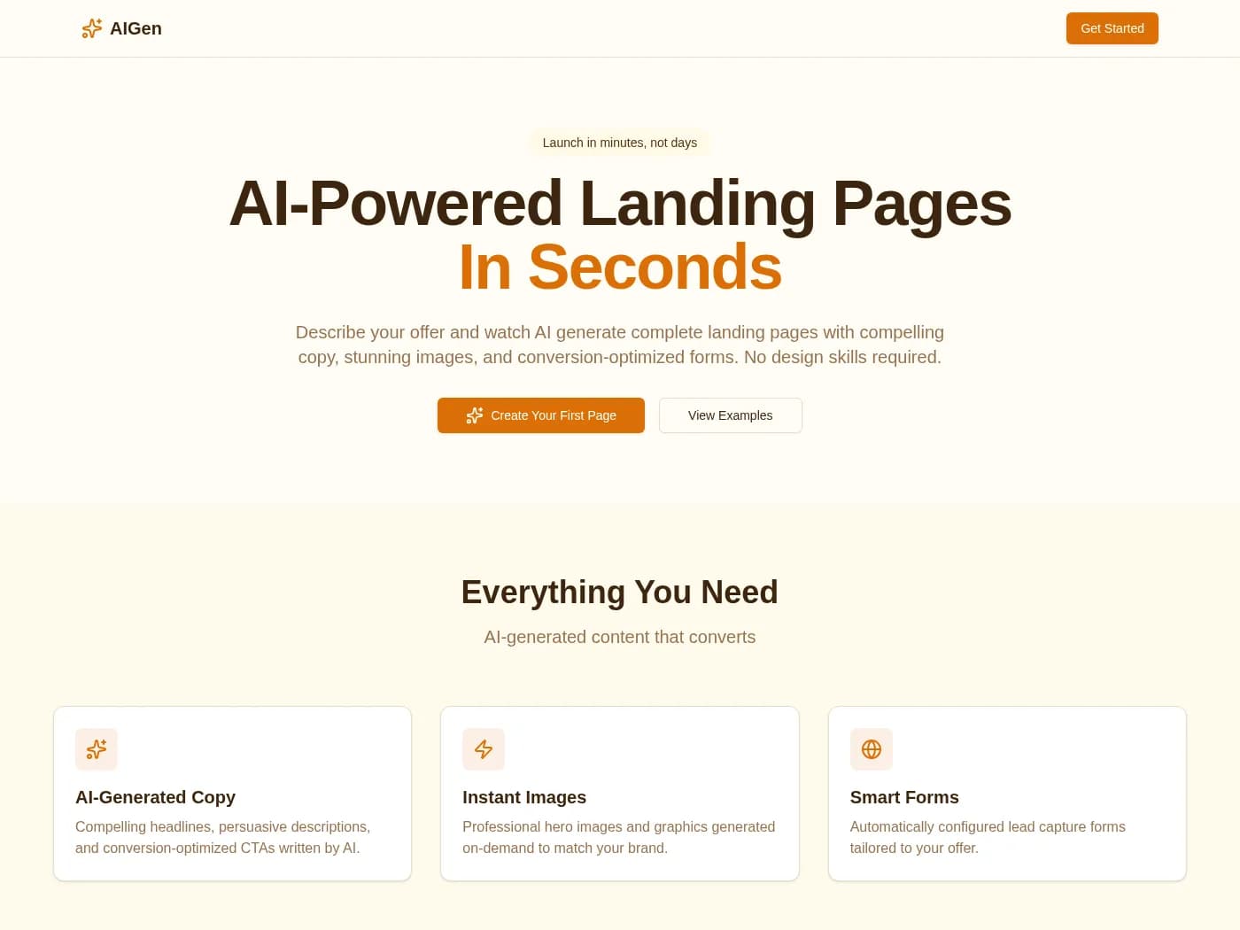 AIGen Landing Pages