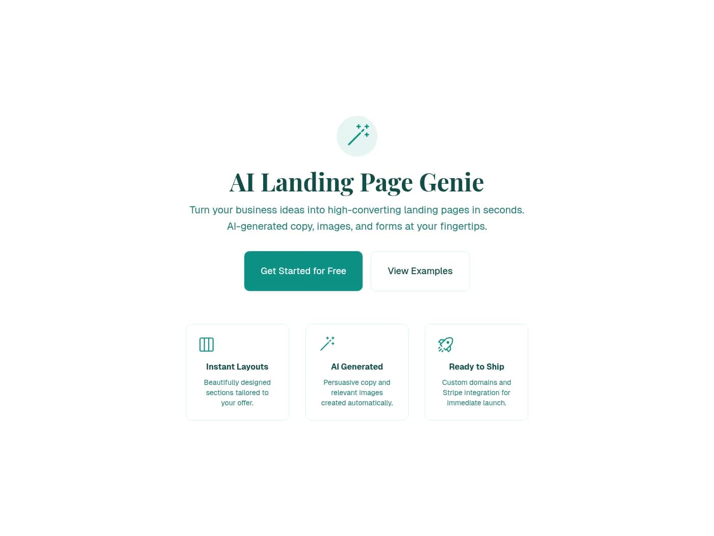 AI Landing Page Genie