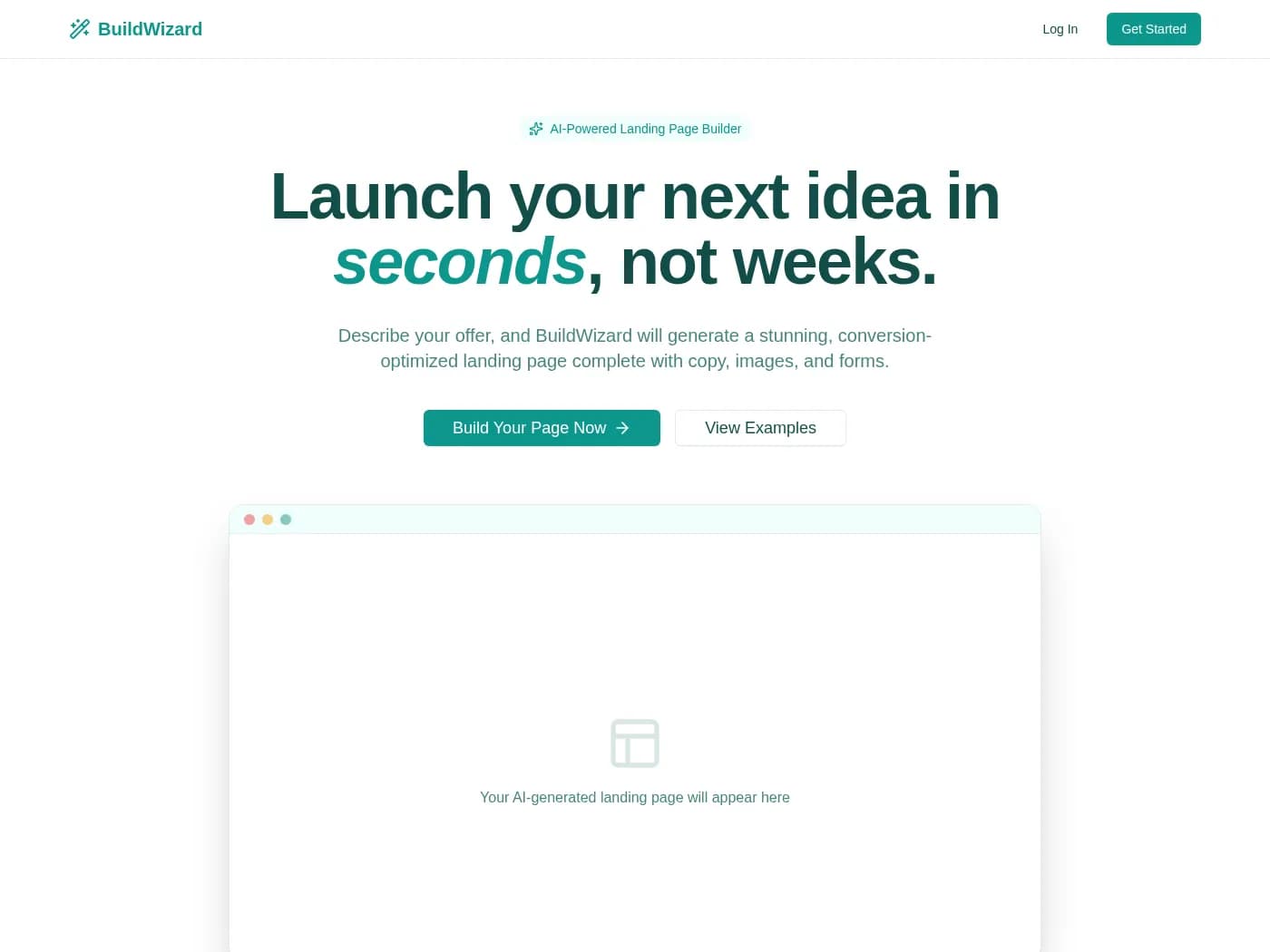 BuildWizad AI Landing Pages
