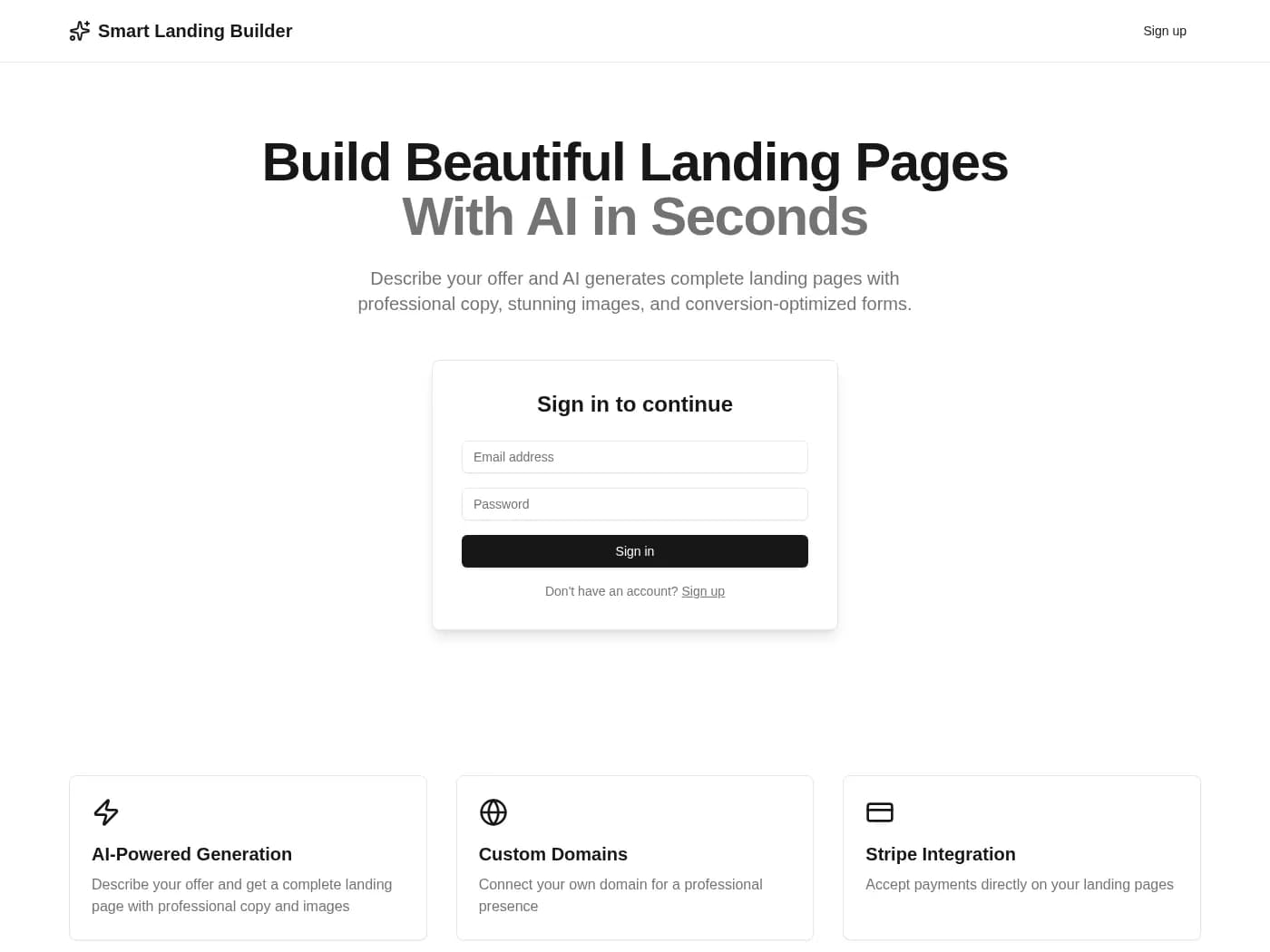 Smart Landing Builder
