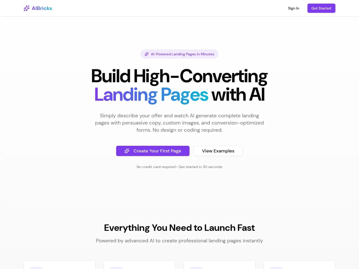 AIBricks Landing Generator