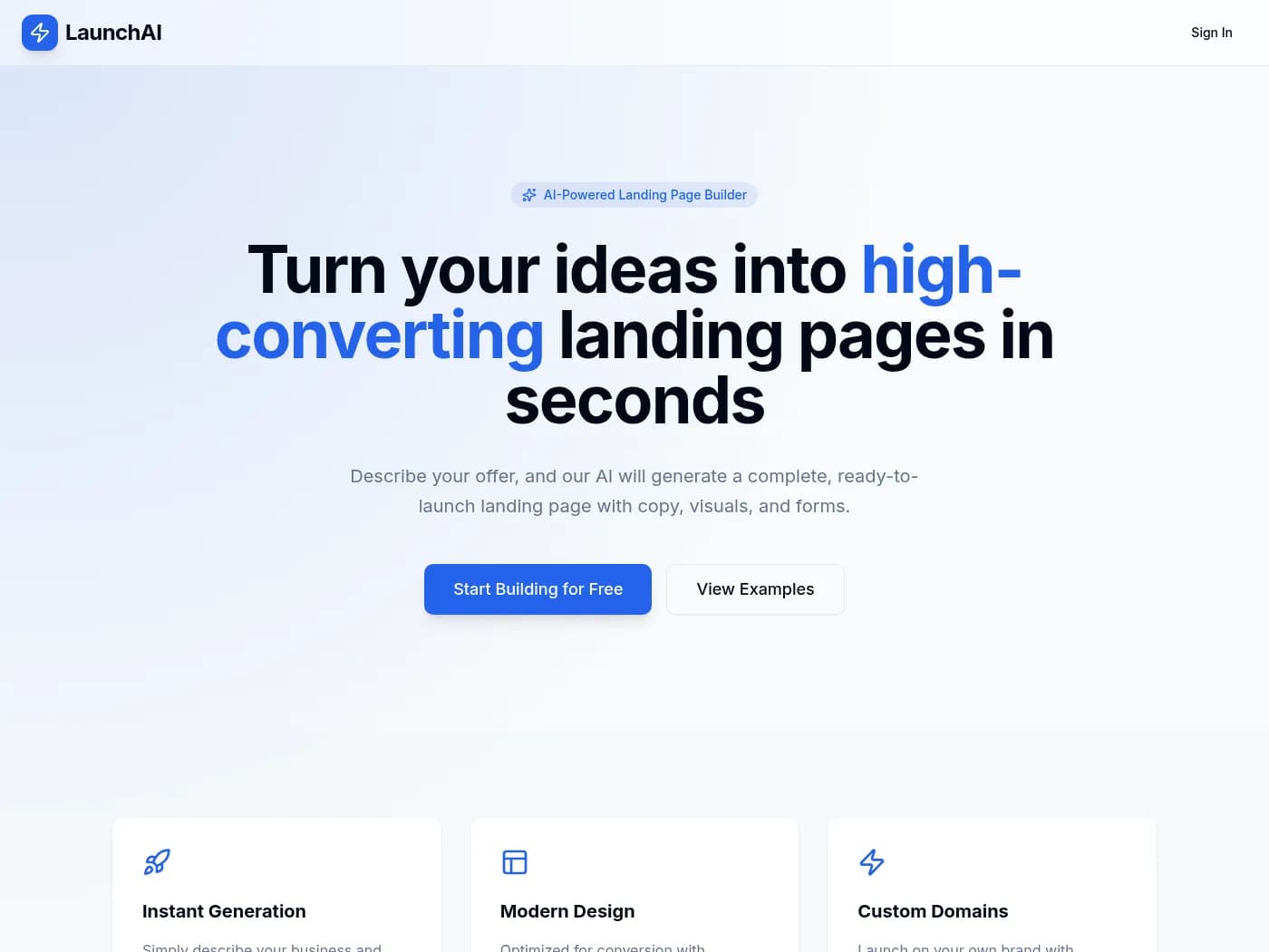 AI Landing Page Builder