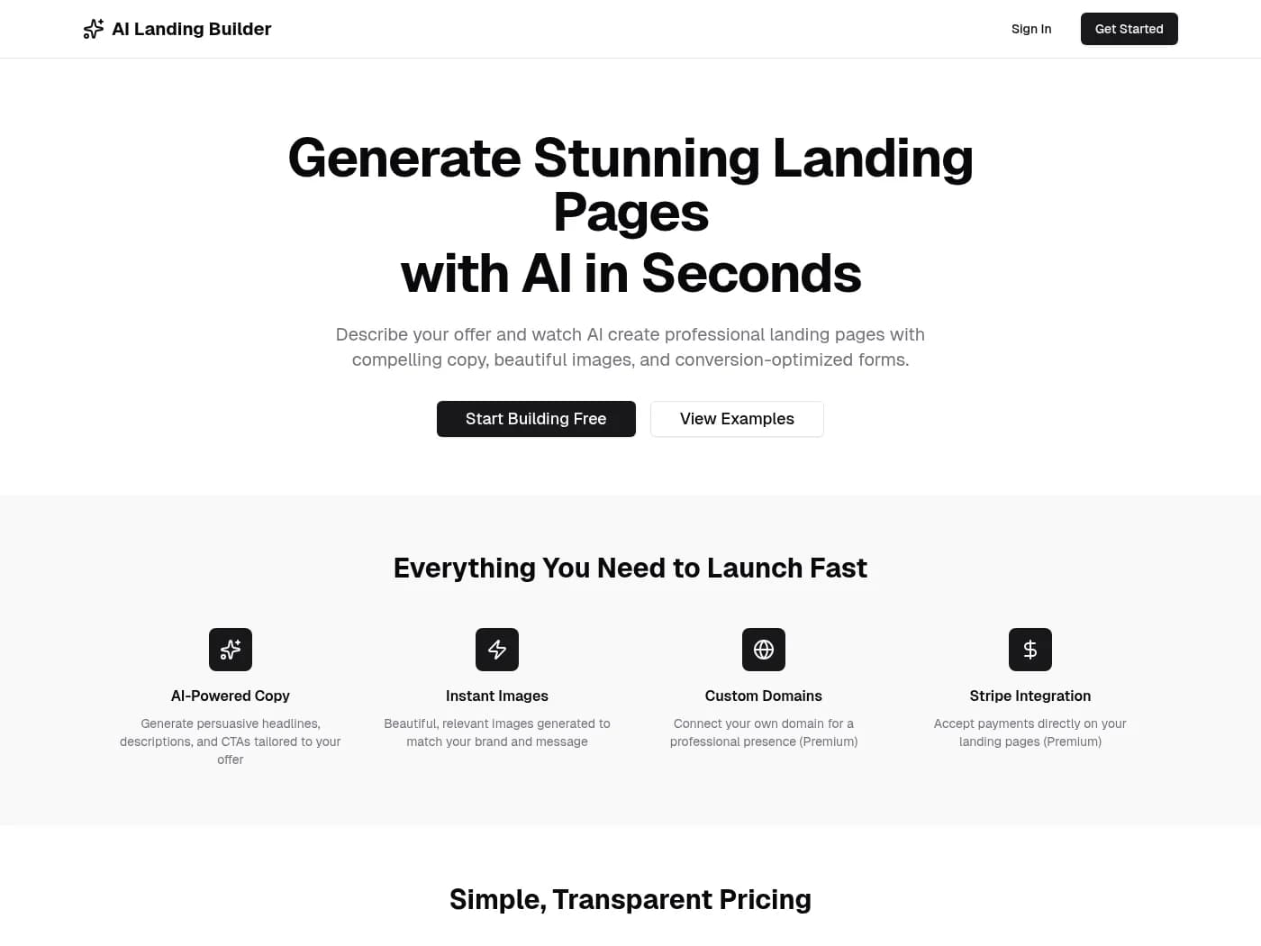 AI Landing Page Builder