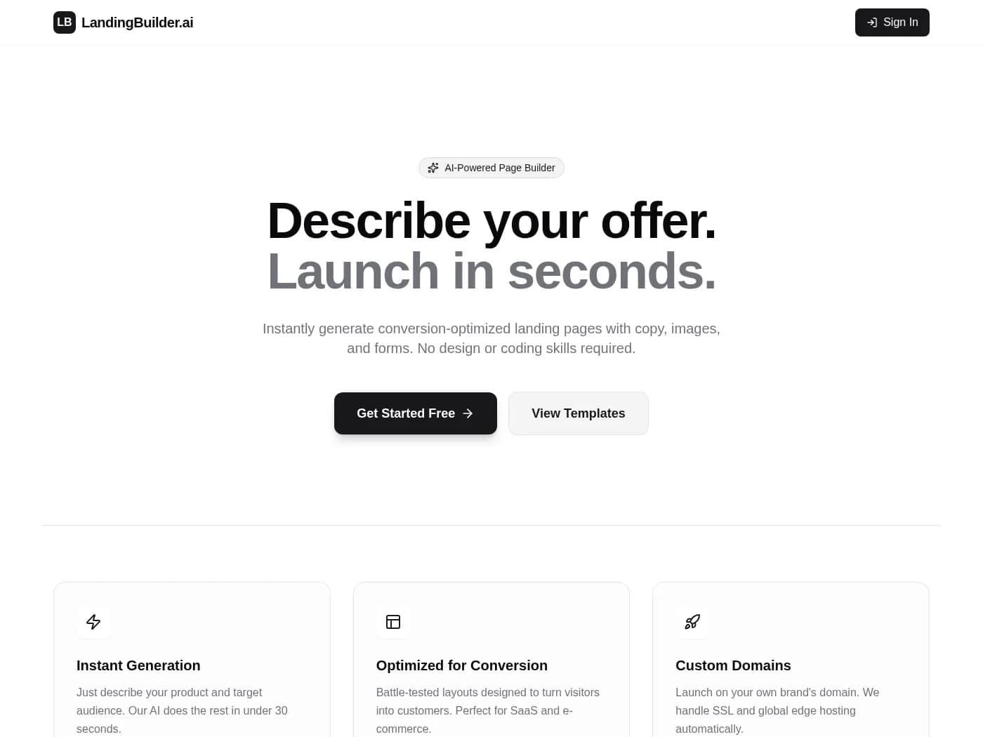 AI Landing Page Builder