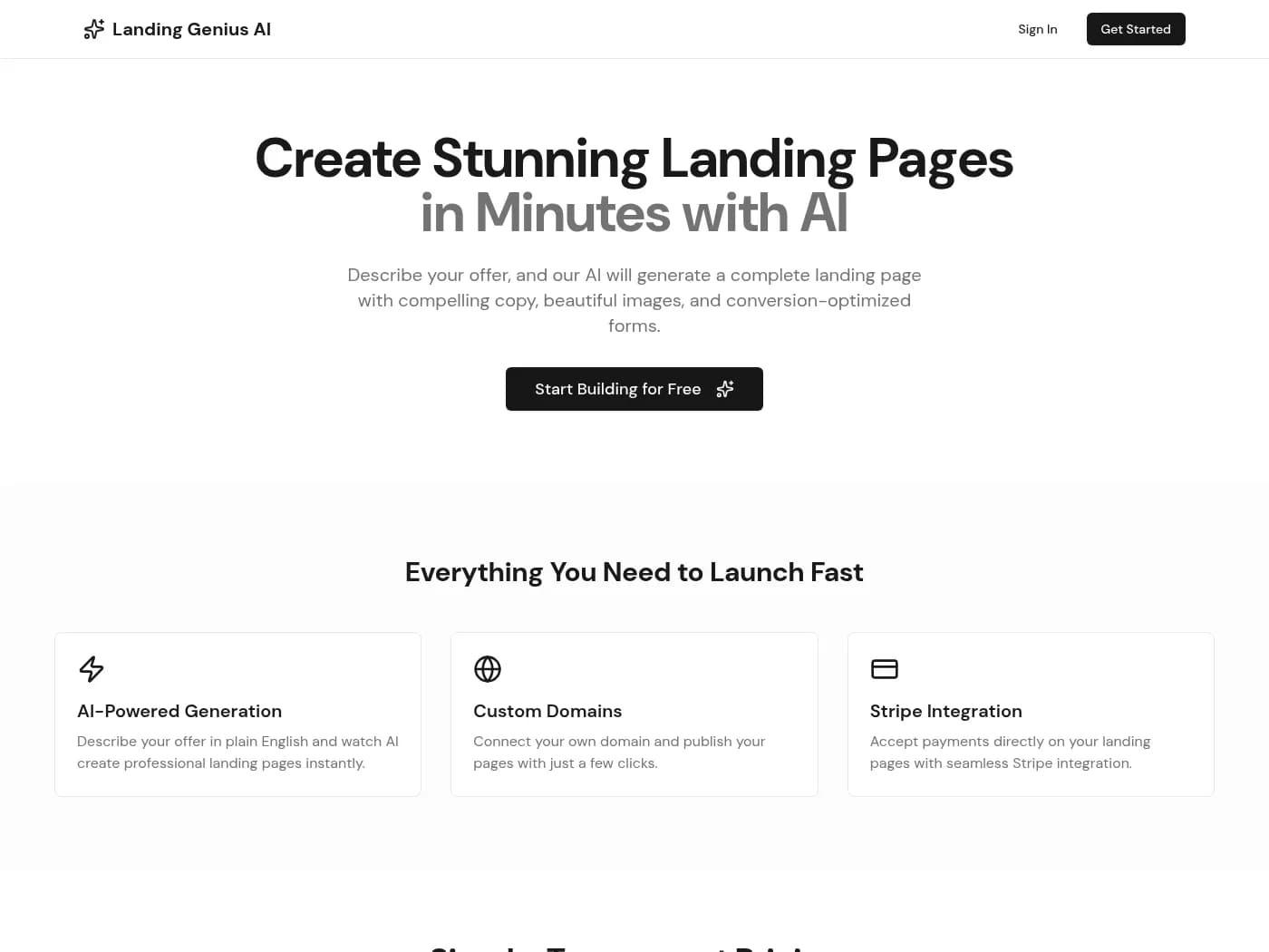 Landing Genius AI