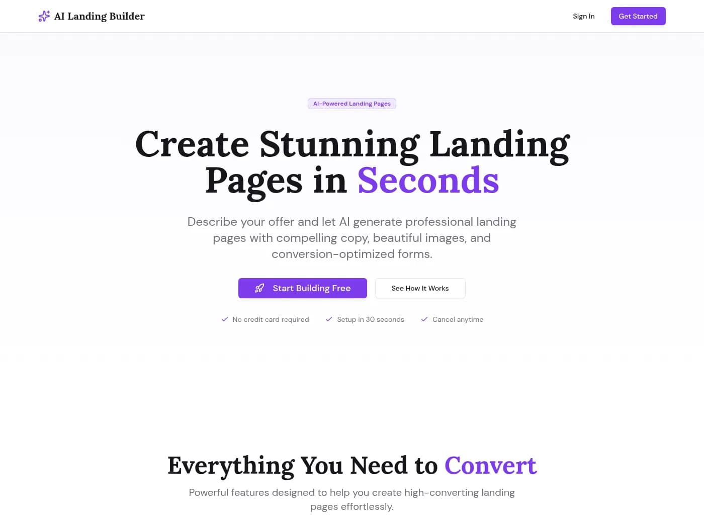 AI Landing Page Builder