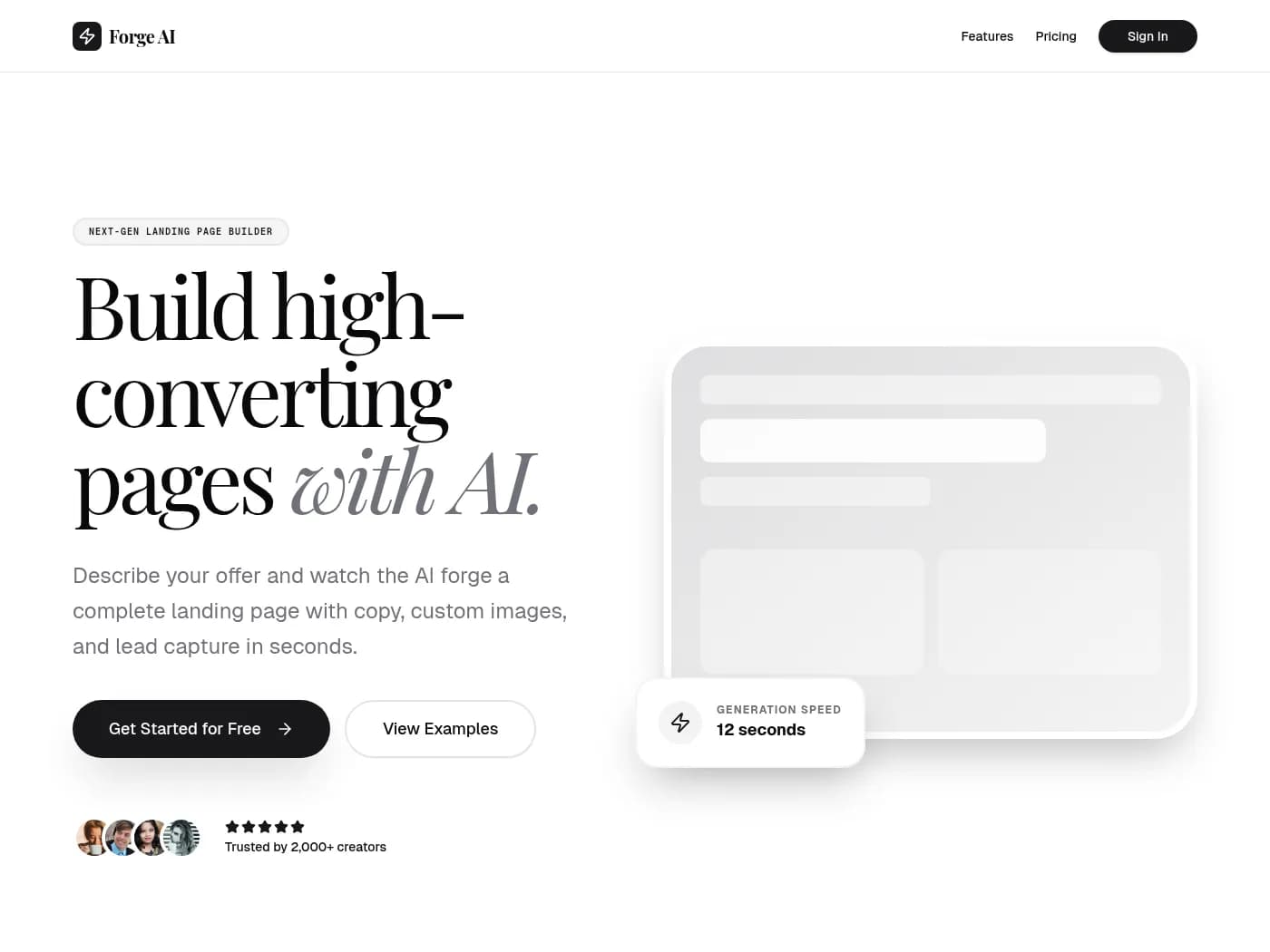 AI Landing Page Forge