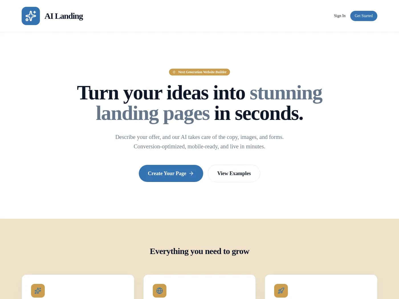 AI Landing Page Builder