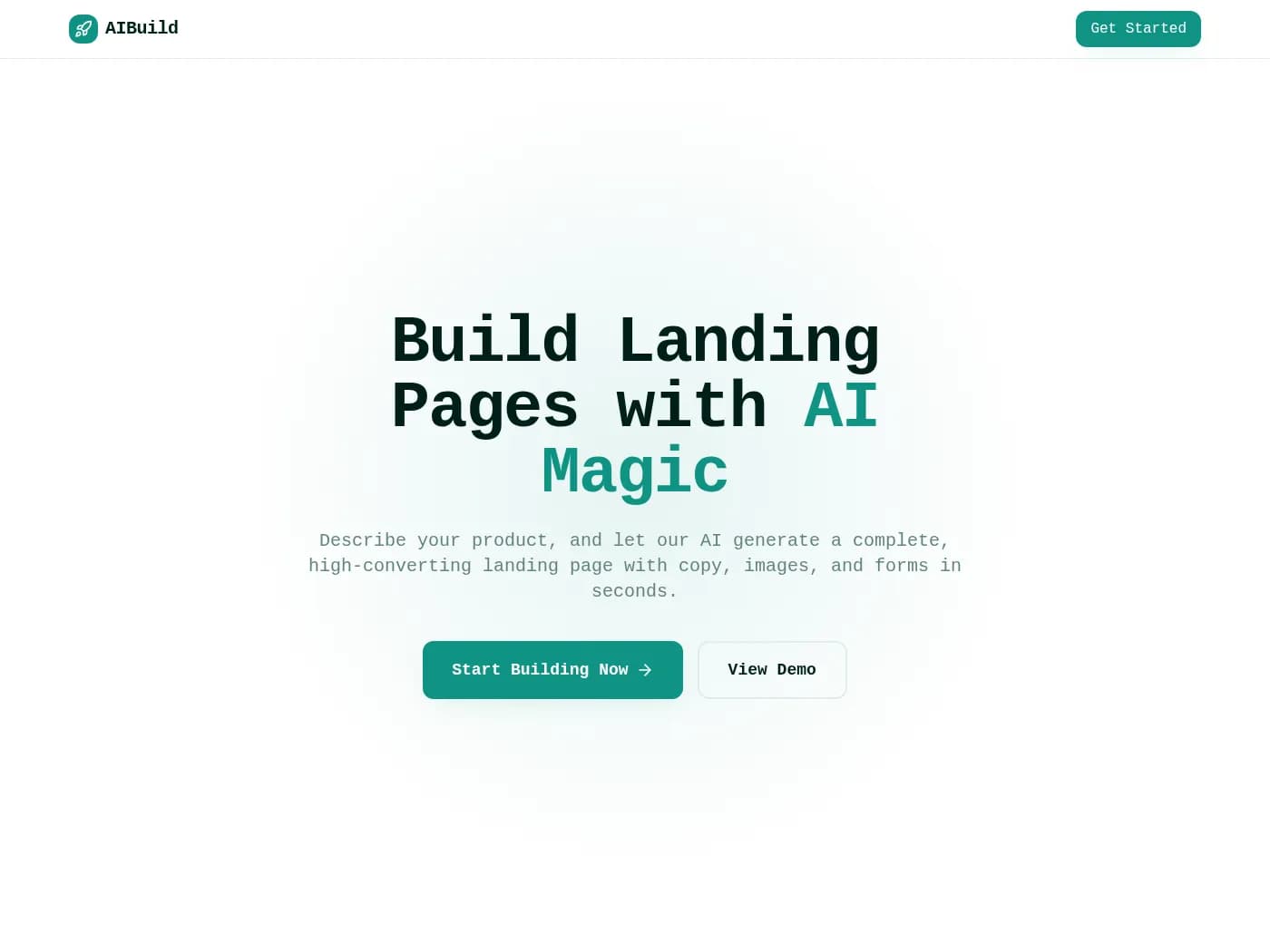 AIBuild Landing Pages