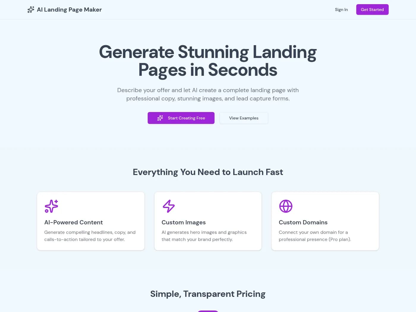 AI Landing Page Maker