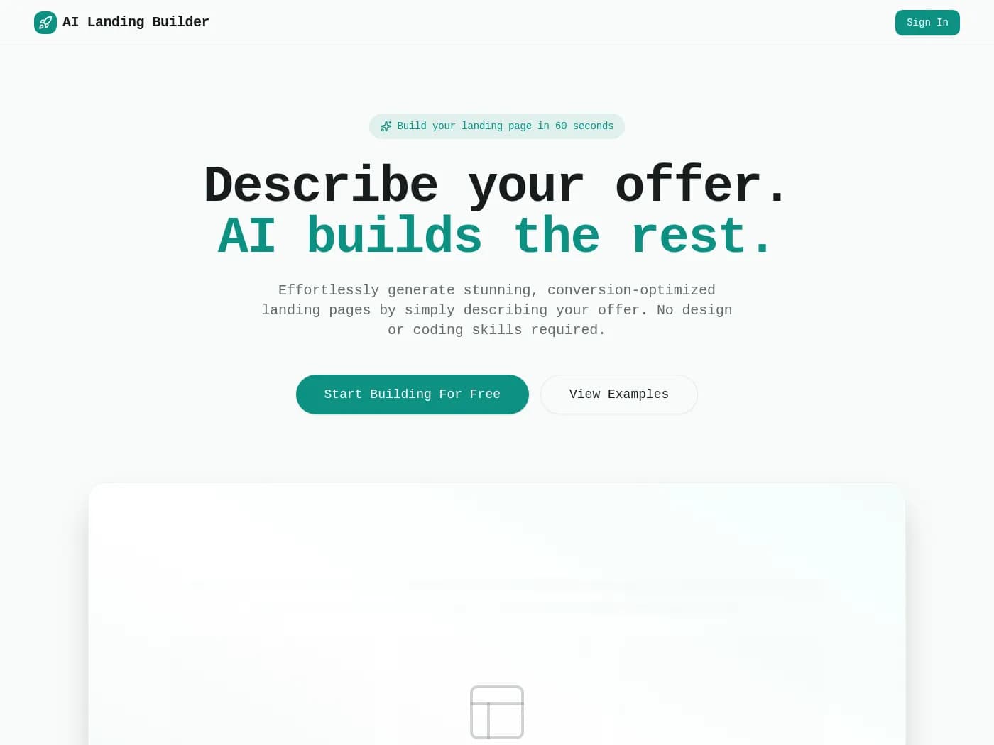 AI Landing Page Builder