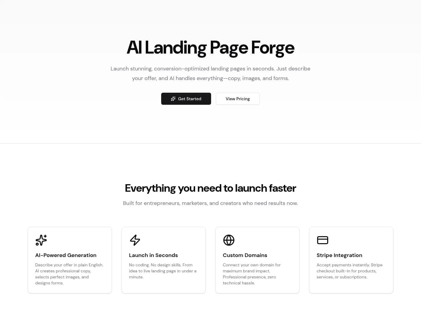 AI Landing Page Forge