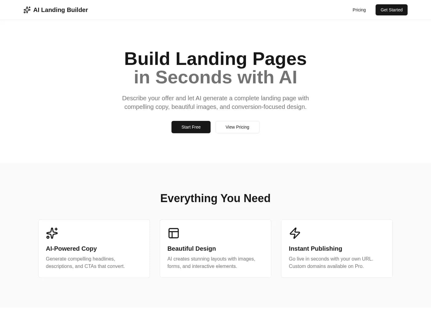 AI Landing Builder