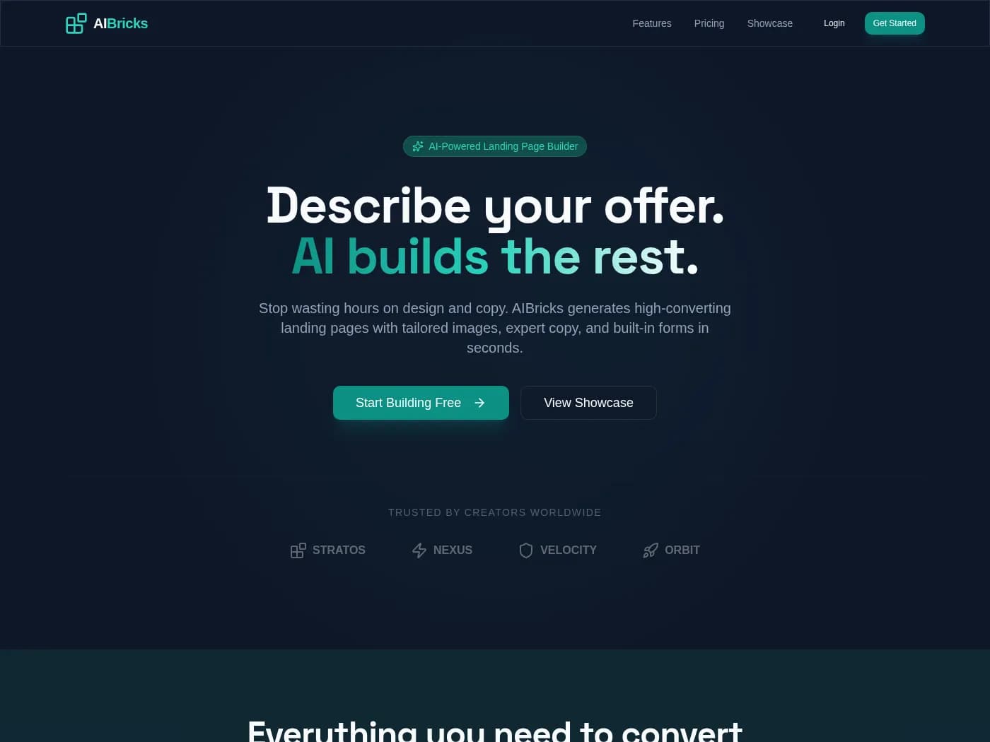 AIBricks Landing Builder