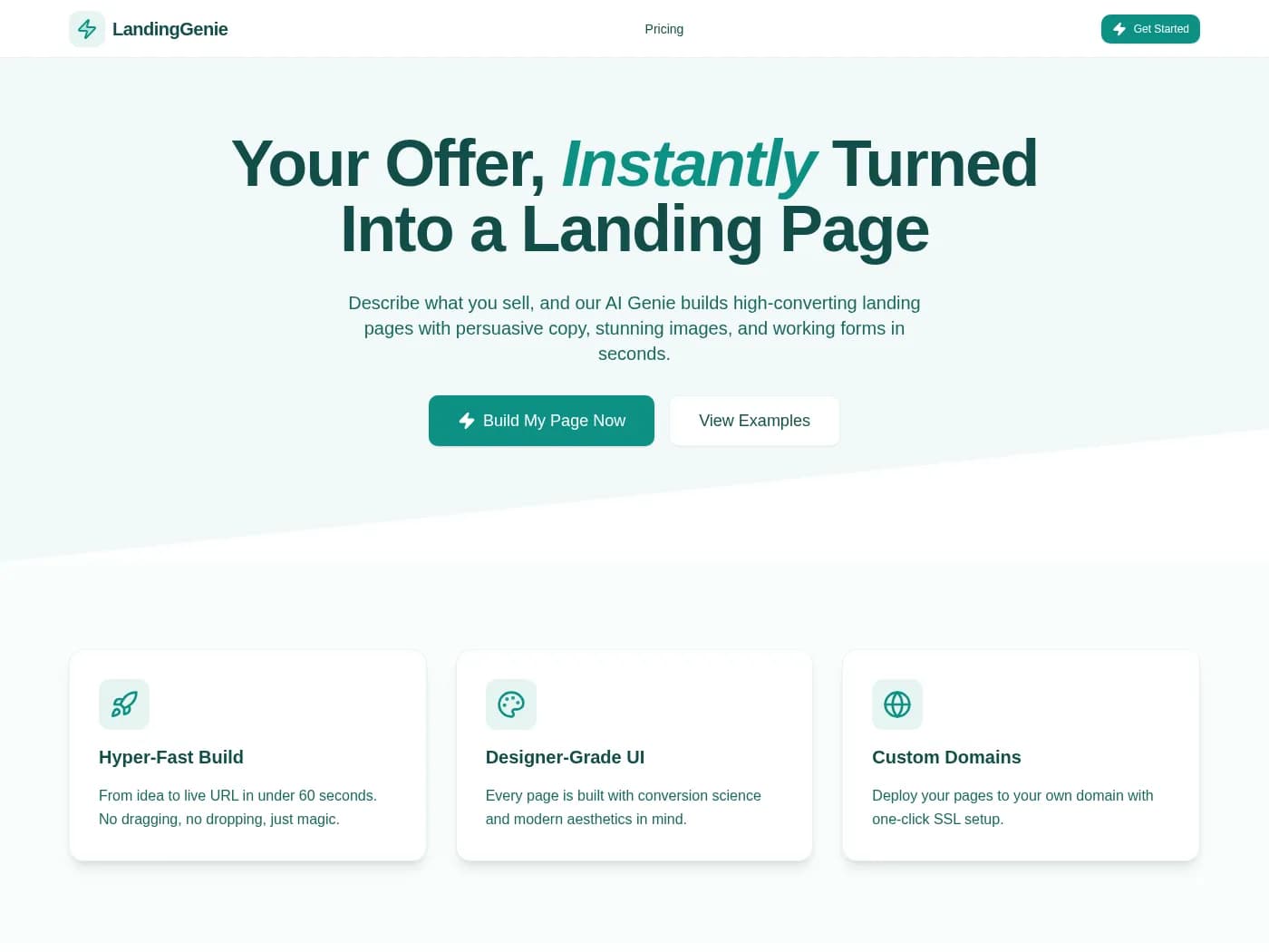 AI Landing Page Genie