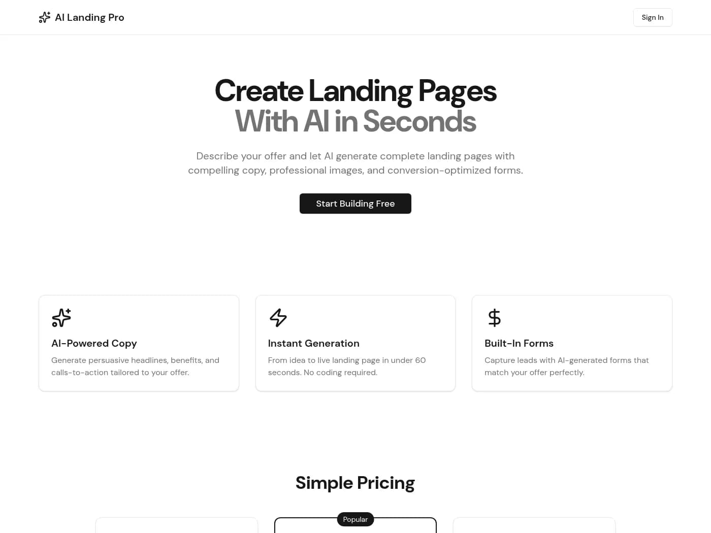 AI Landing Pro