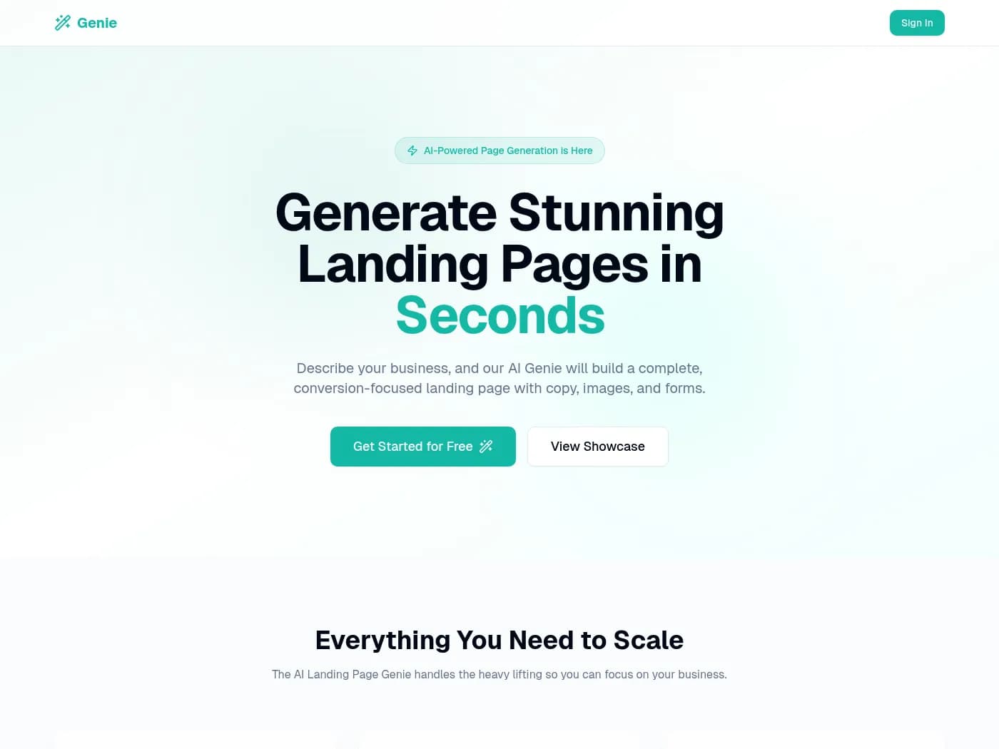 AI Landing Page Genie