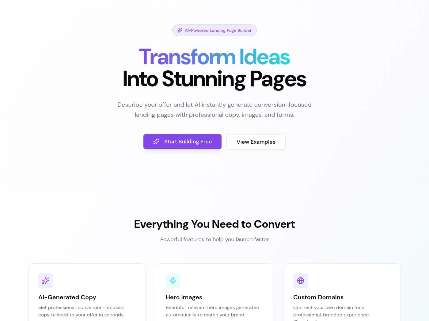 AI LandingPage Genie