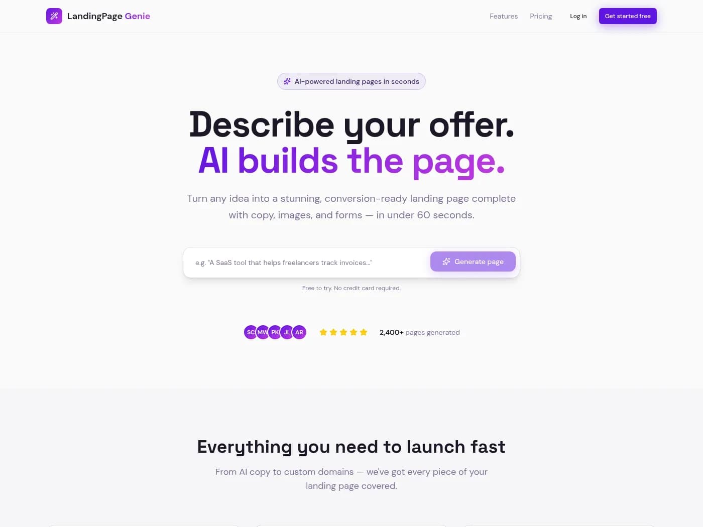 LandingPage Genie