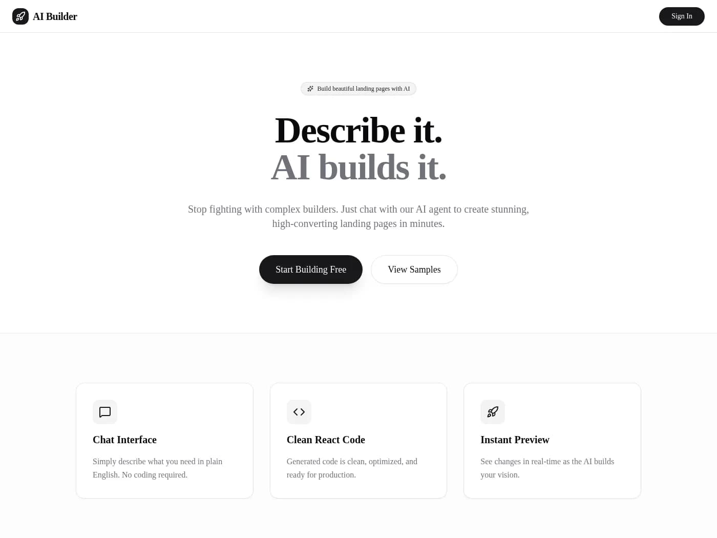 AI Landing Page Builder