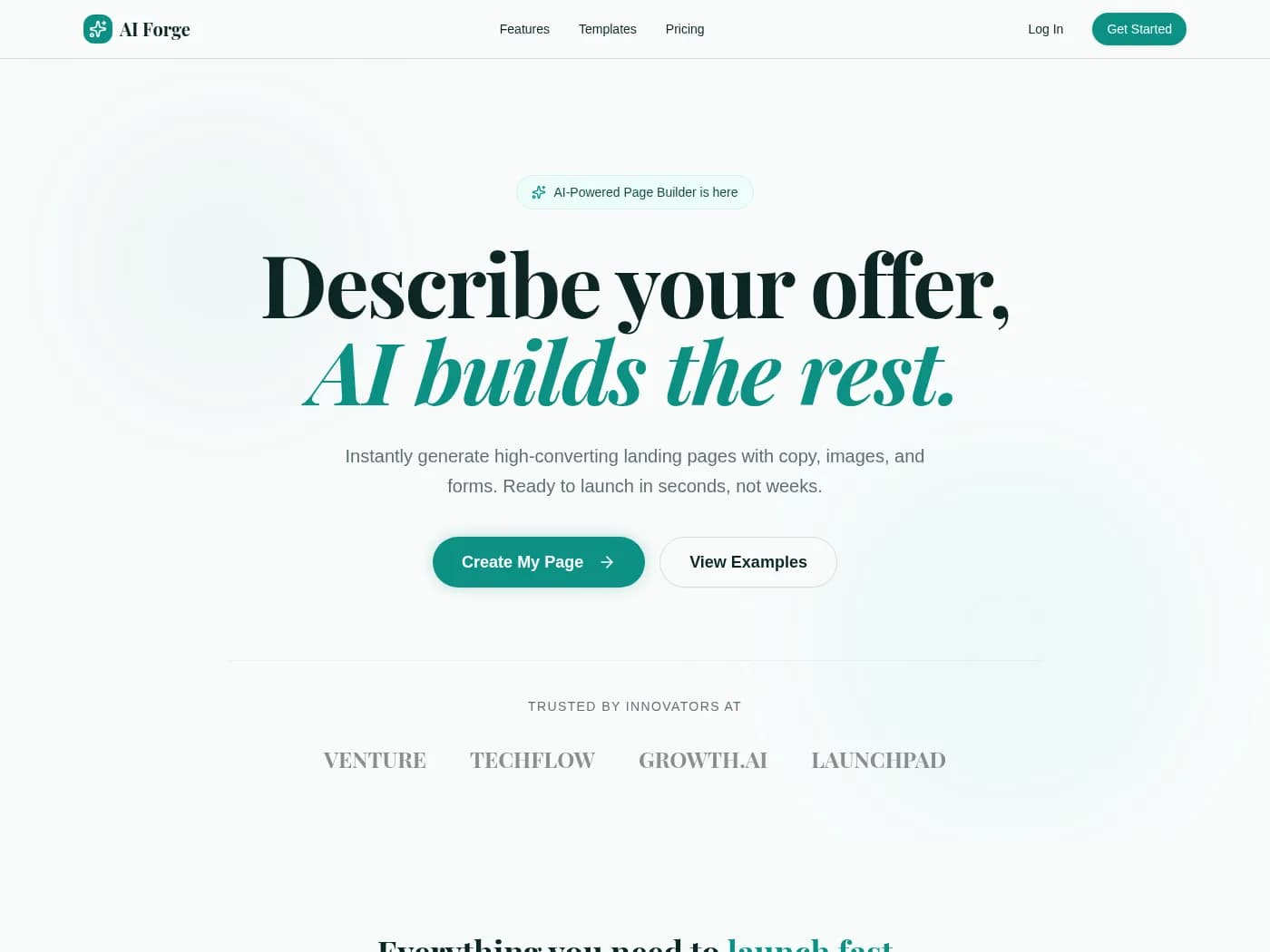 AI Landing Page Forge