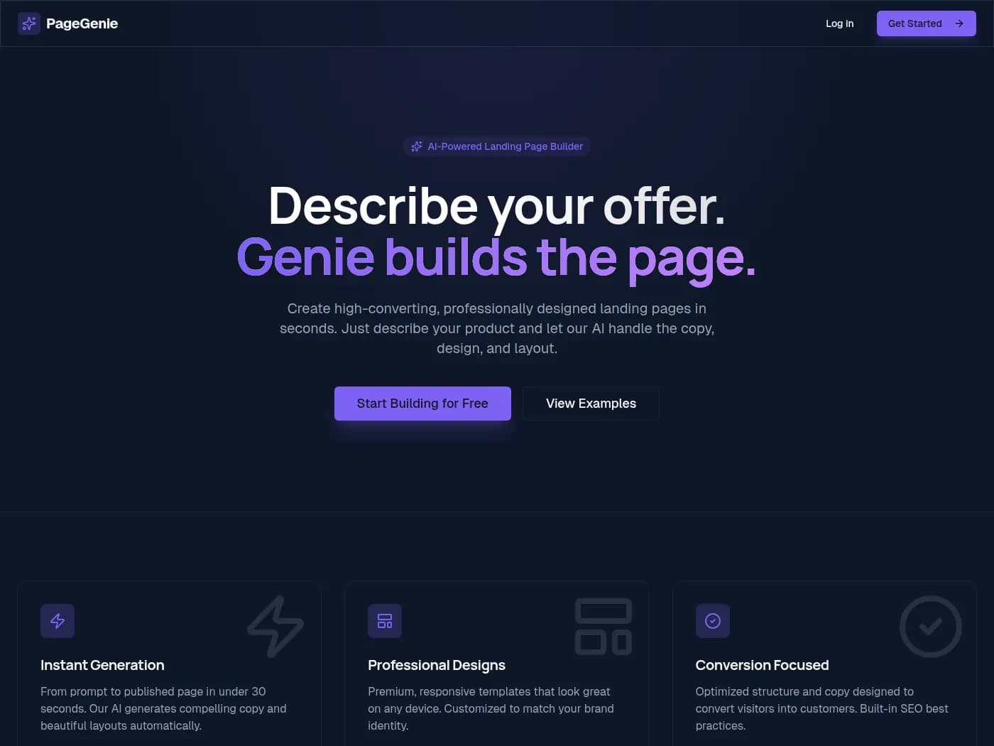 AI Landing Page Genie