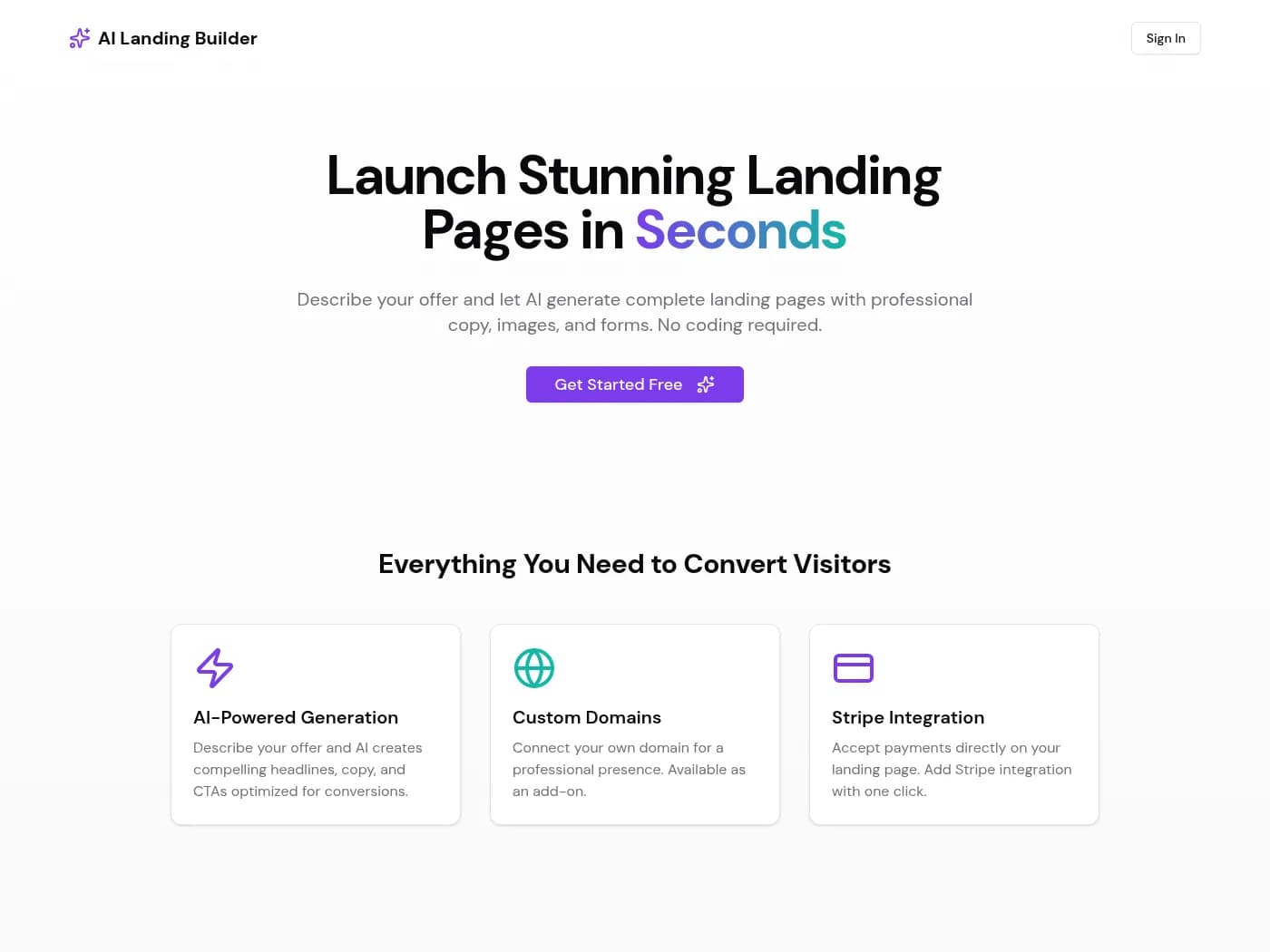 AI Landing Page Builder