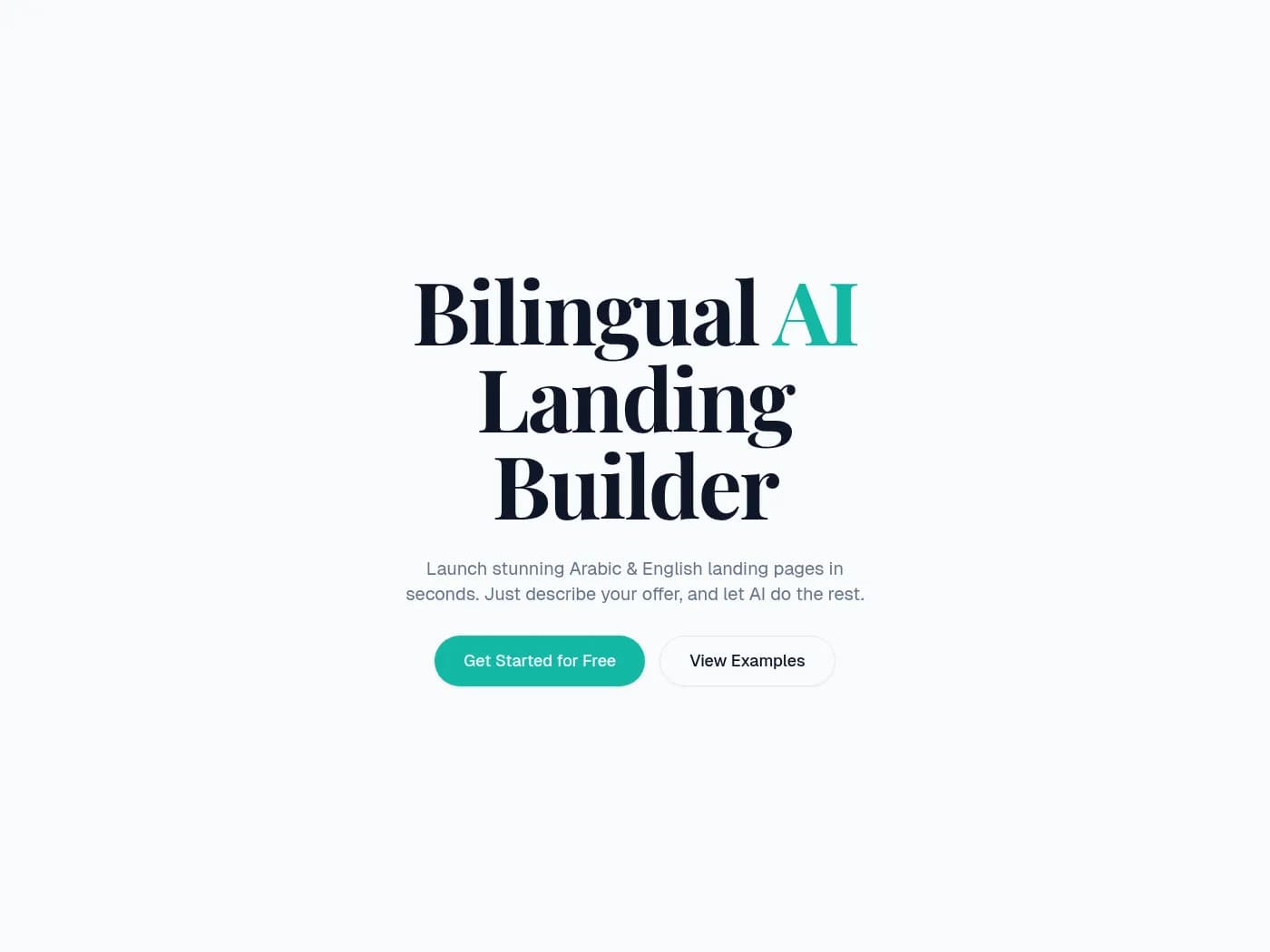 Bilingual AI Landing Page Builder