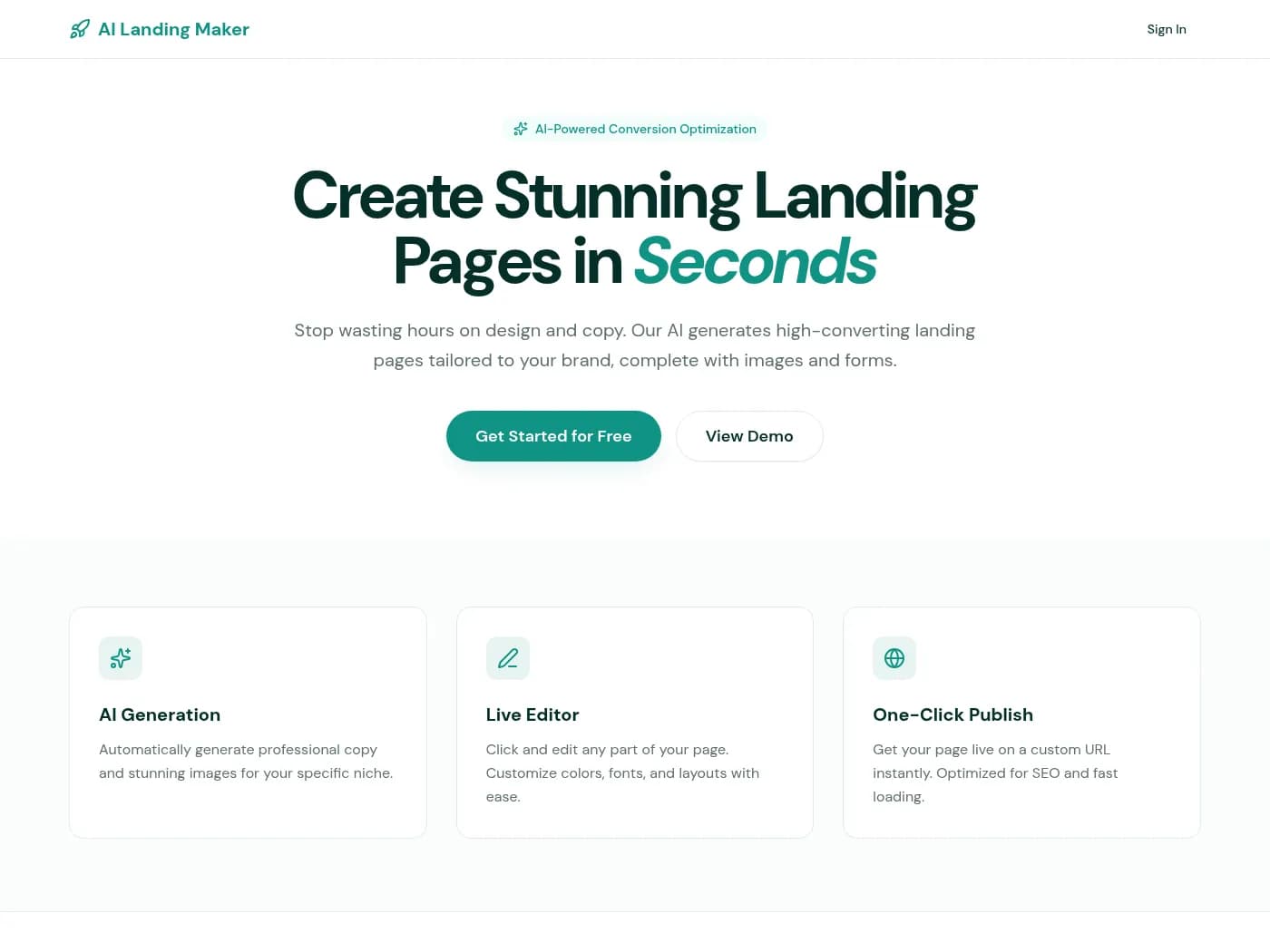 AI Landing Page Maker