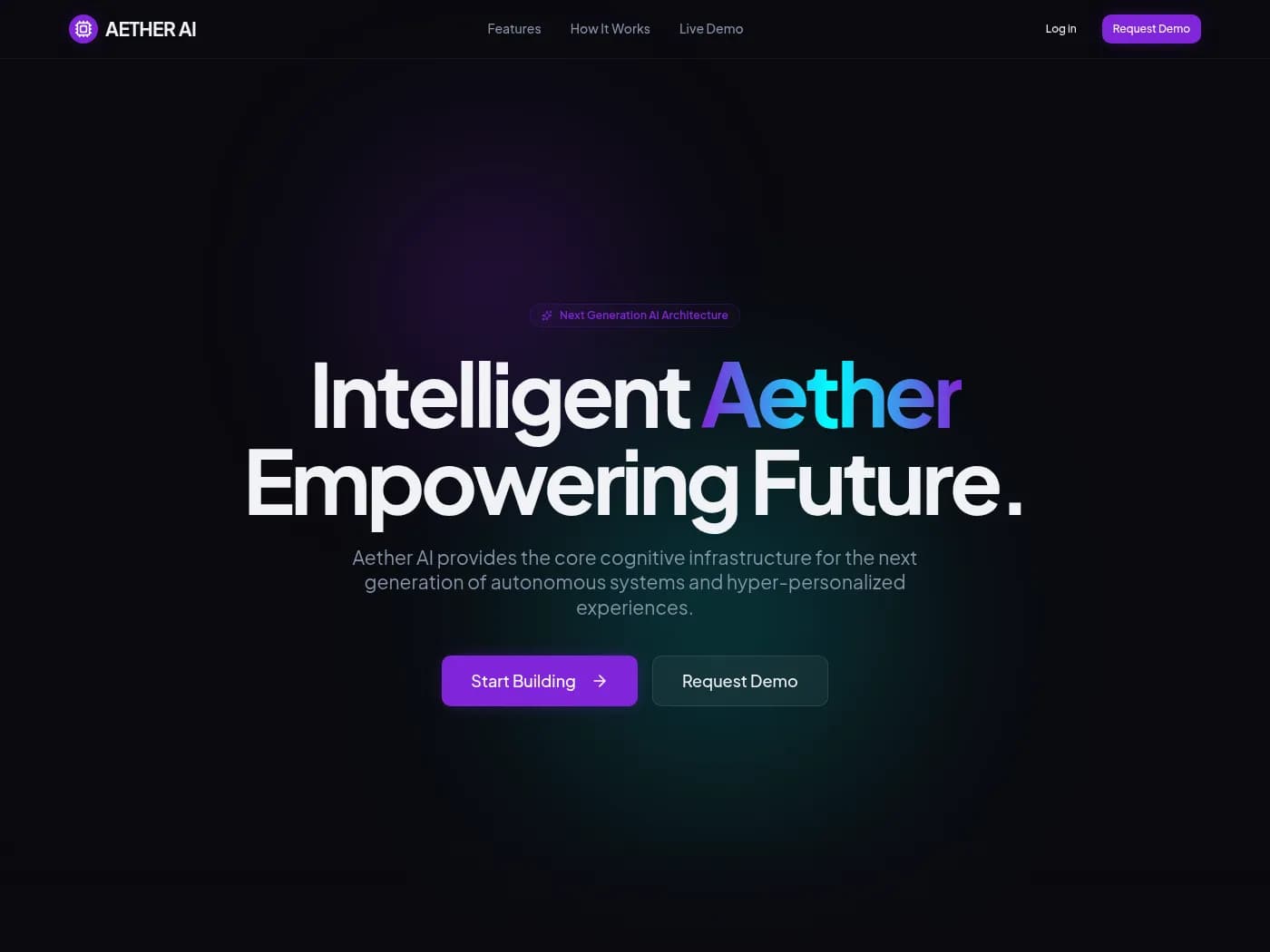 Aether AI Landing