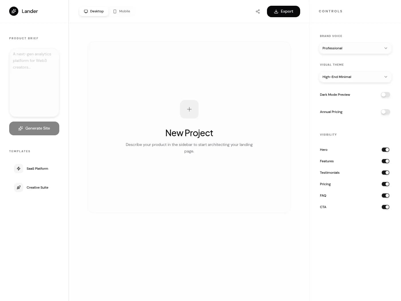 AI Landing Page Generator