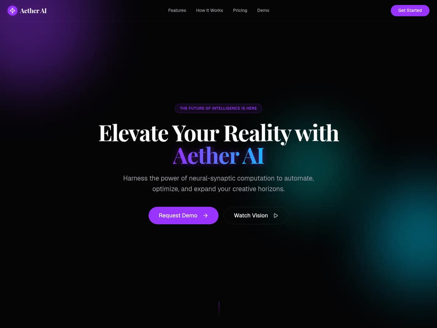 Aether AI Landing
