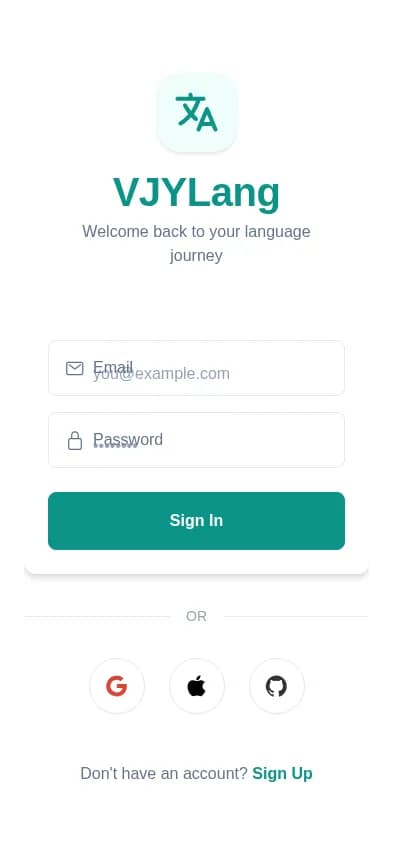 VJYLang AI Language App