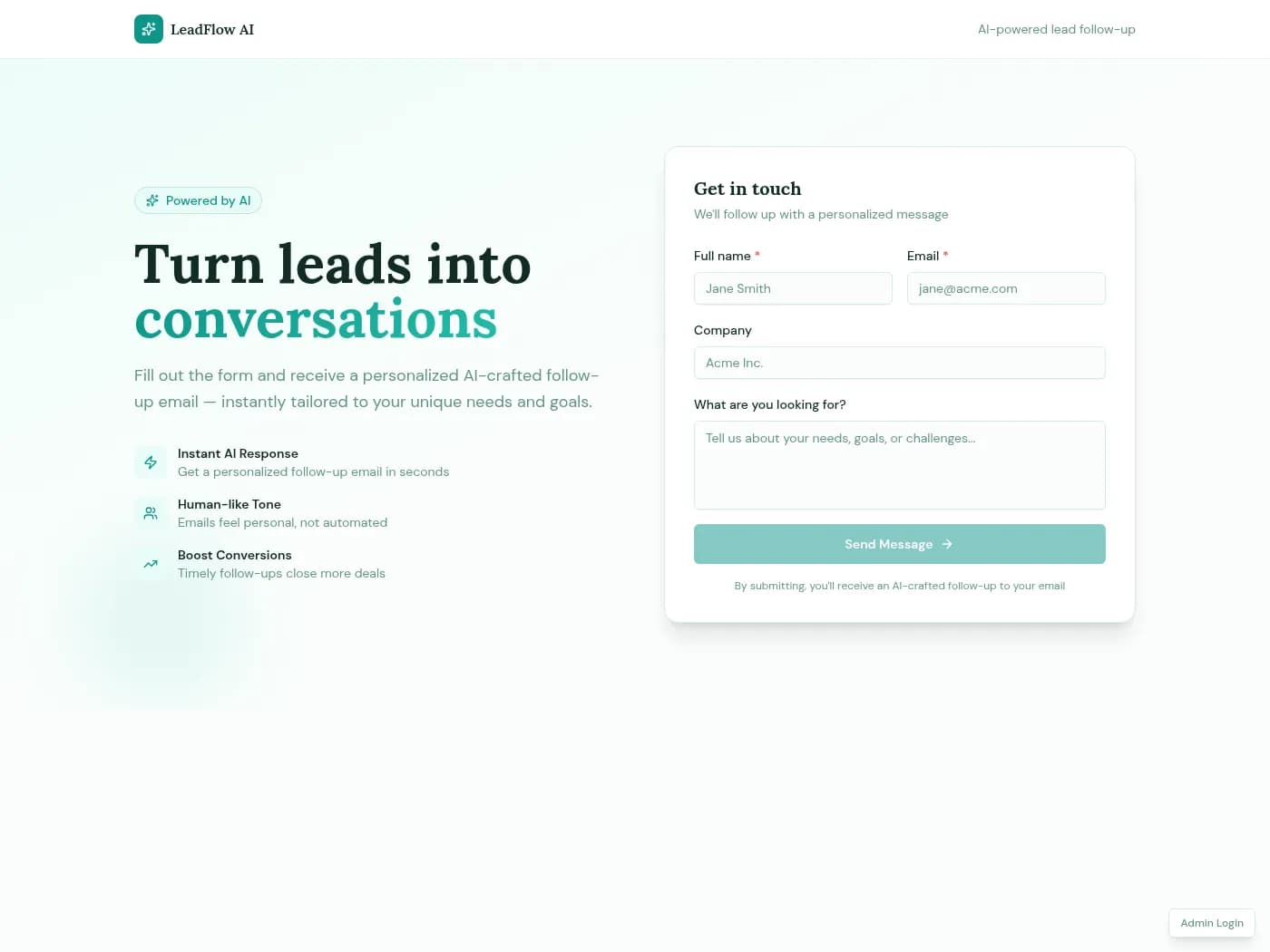 AI LeadForm FollowUp