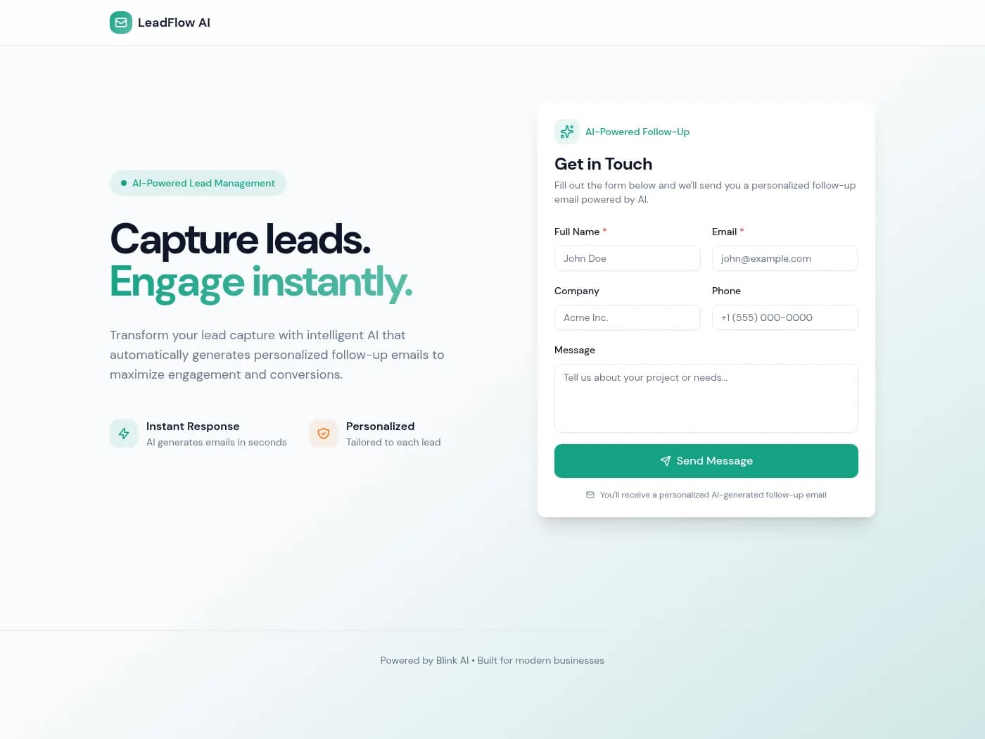 AI Lead Follow-Up Form