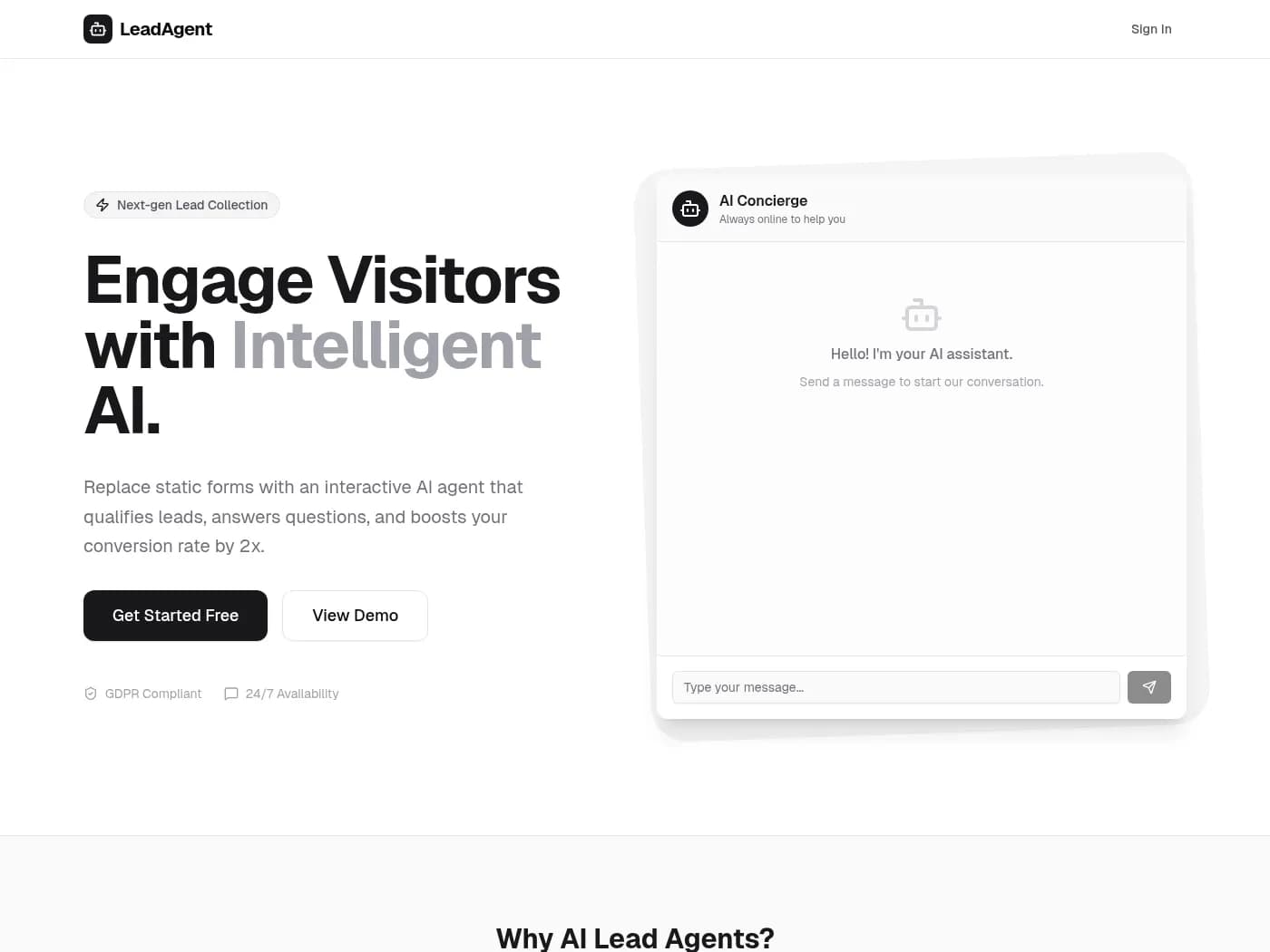 AI Agent Lead Form