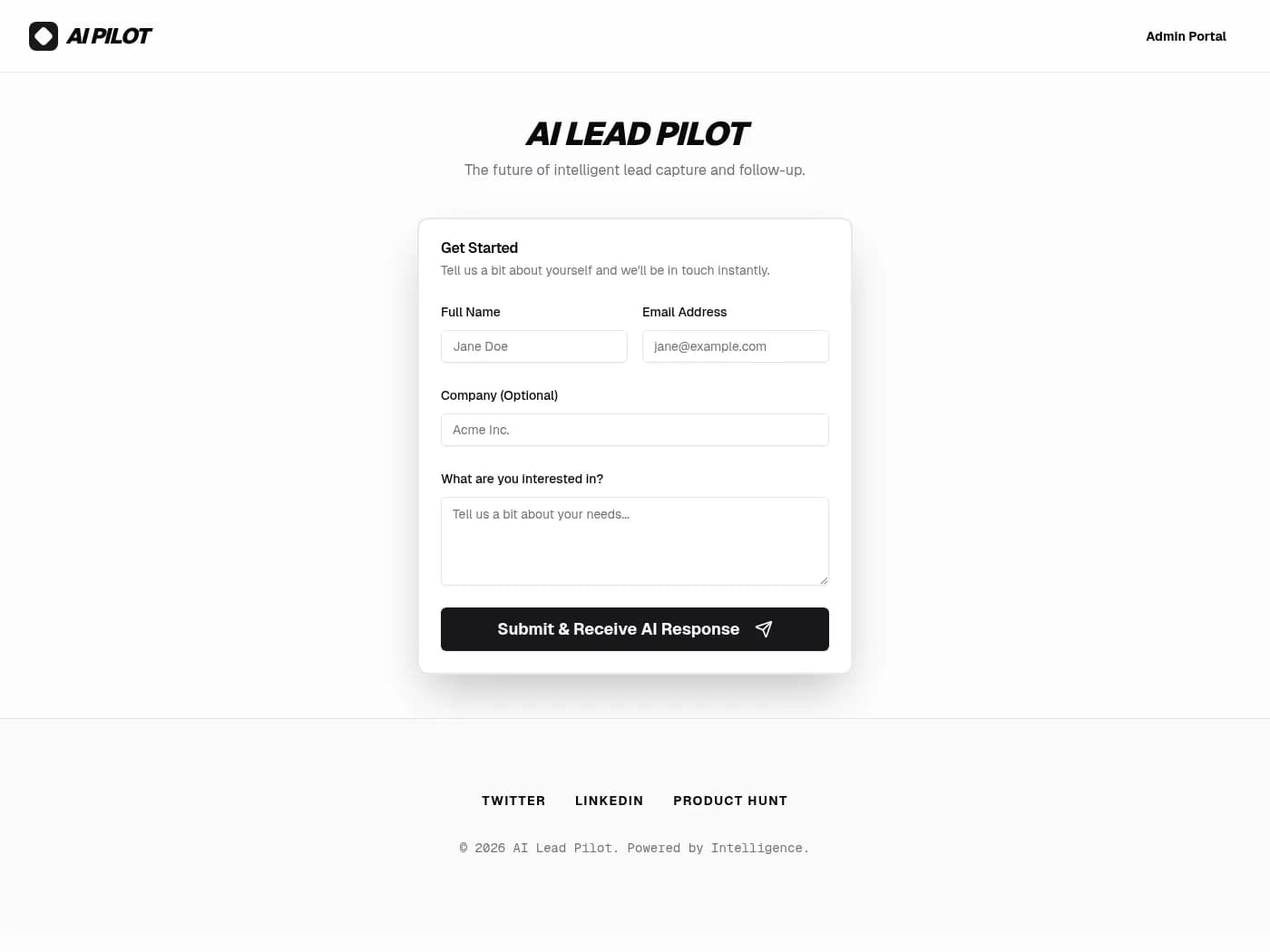AI Lead Form Pilot