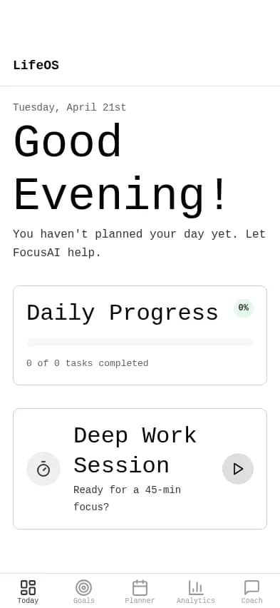 AI LifeOS Productivity