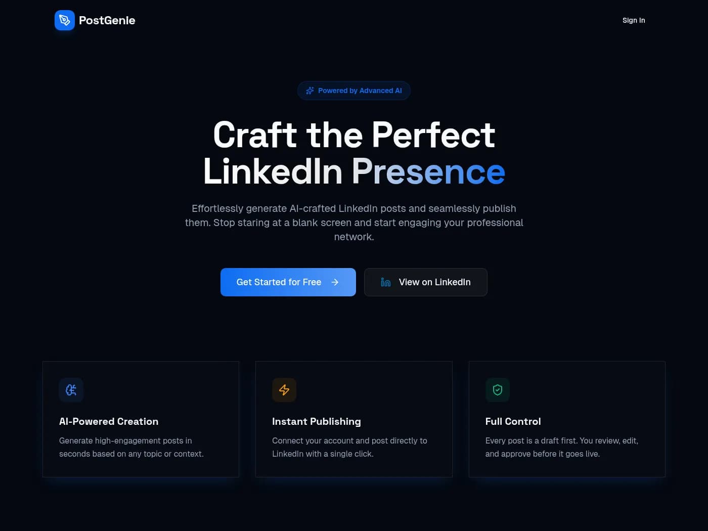 AI LinkedIn Post Genie