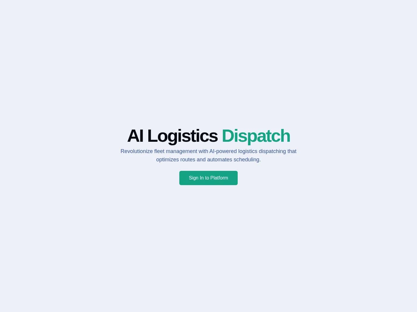 AI Logistics Dispatch
