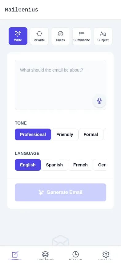MailGenius AI Assistant