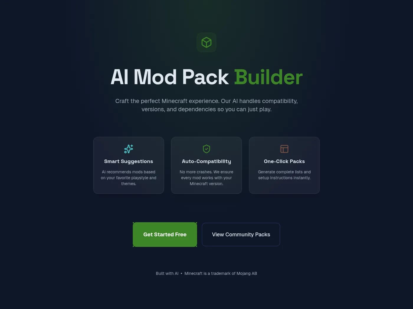 AI Minecraft Mod Pack Builder