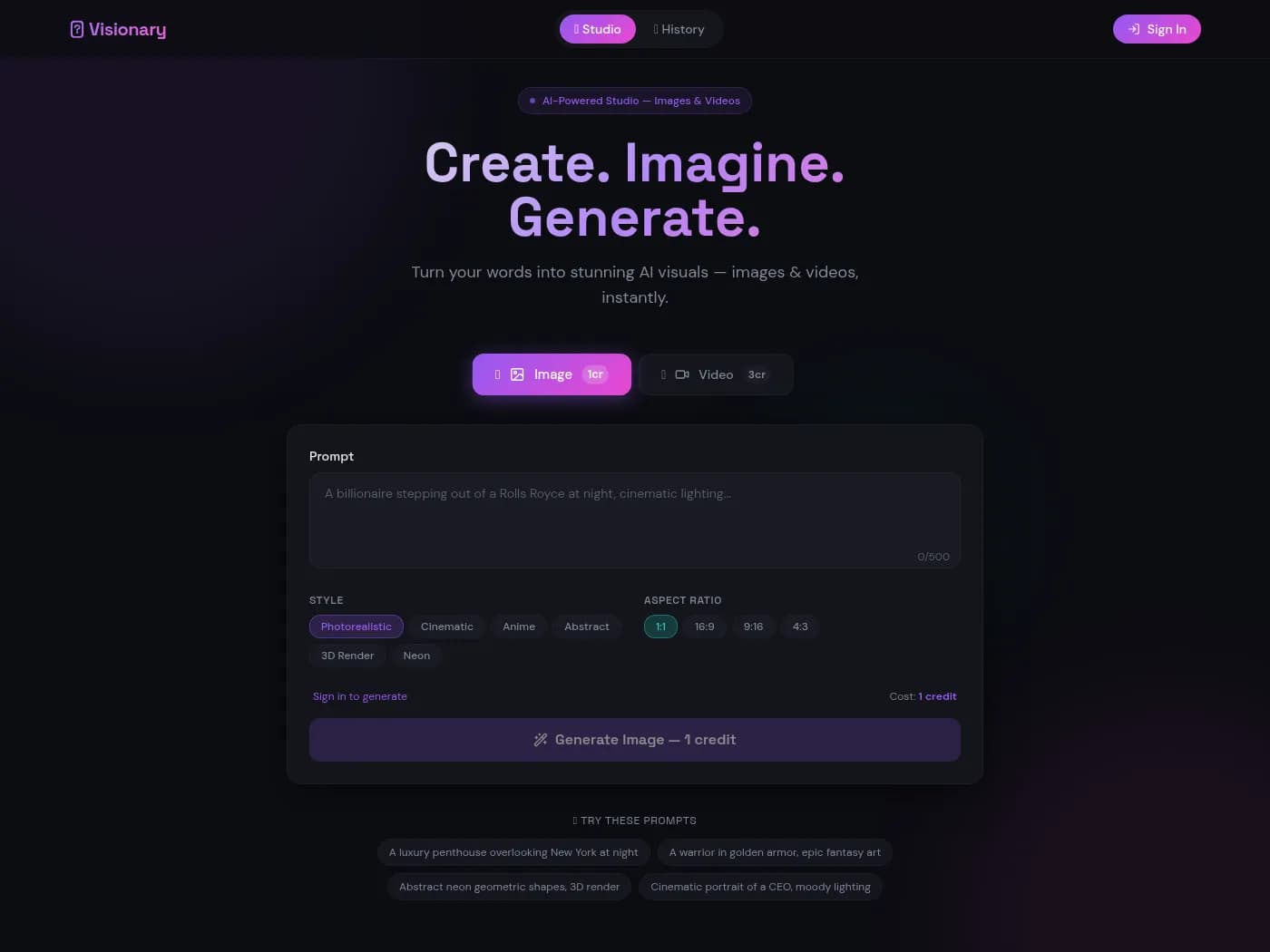 Visionary AI Studio