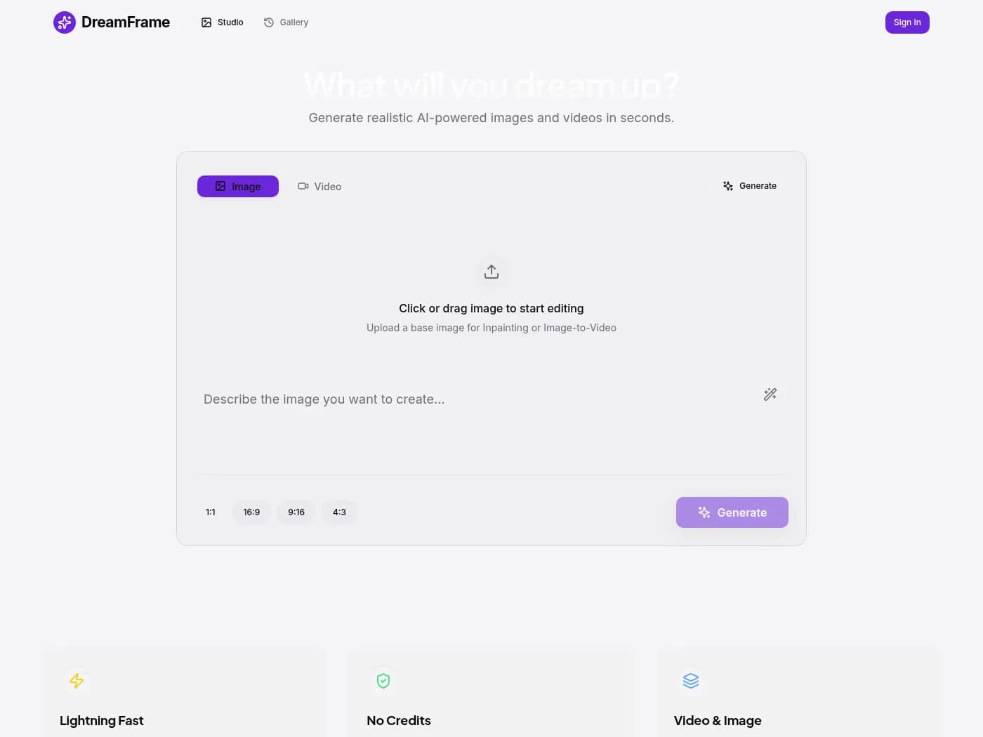 DreamFrame AI Studio