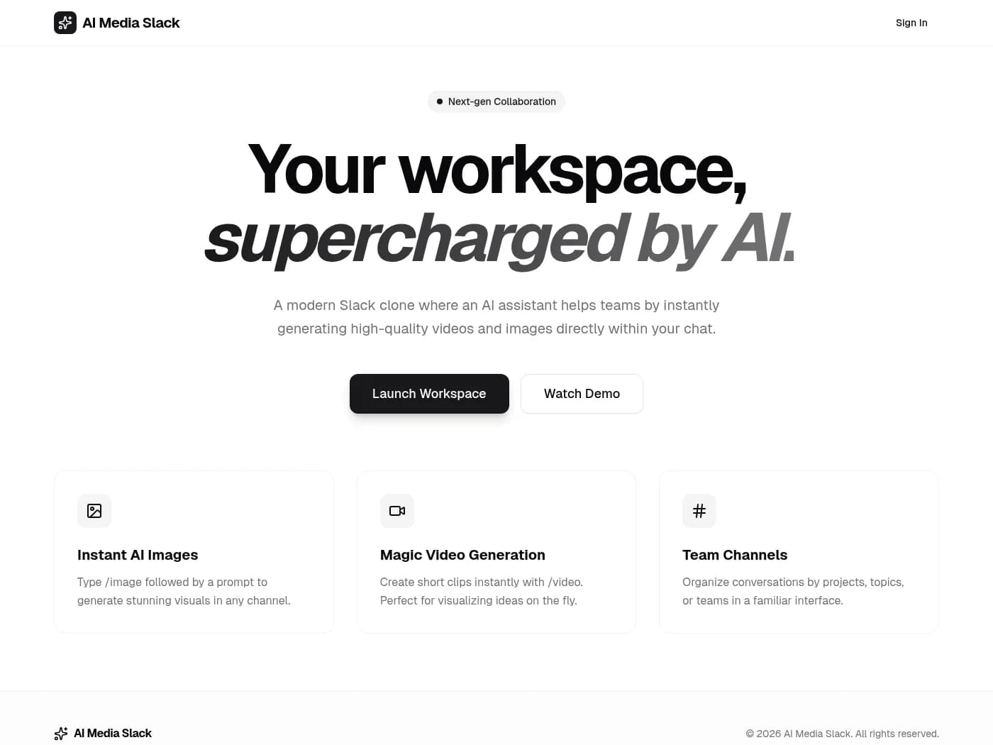 AI Media Slack Clone