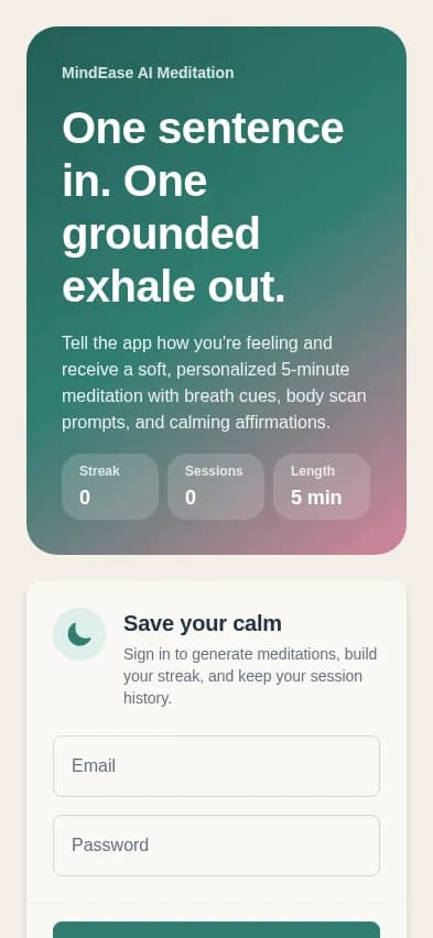 MindEase AI Meditation