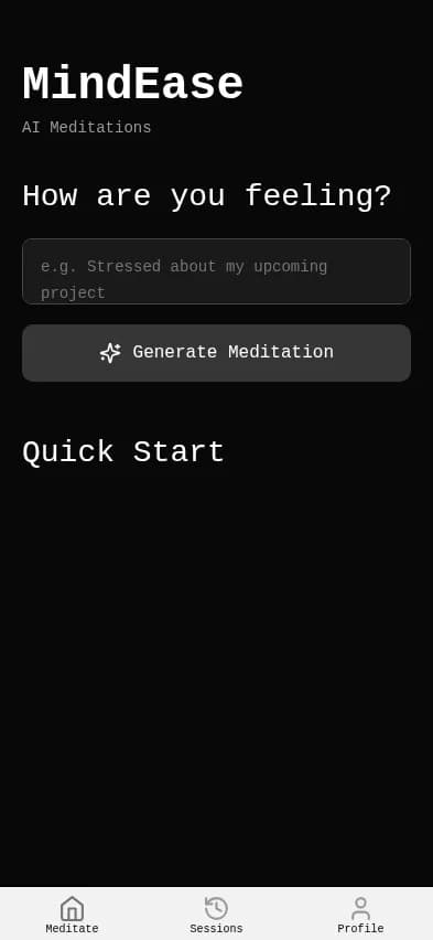 MindEase AI Meditations