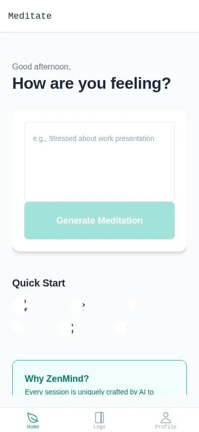 ZenMind AI Meditations